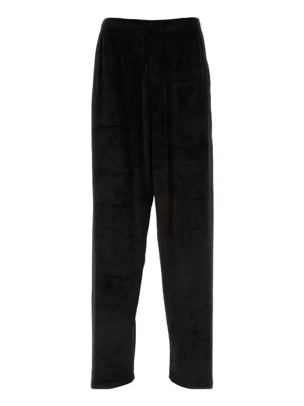 Balenciaga Velvet-effect Elastic Waist Trousers - Black