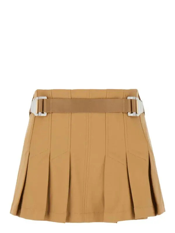 DION LEE Safety Slider Mid-rise Pleated Mini Skirt - Nude