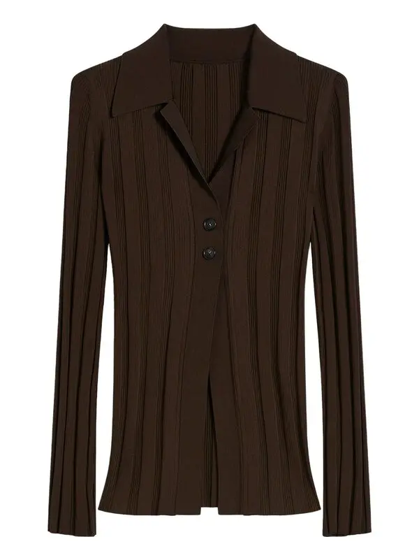 Sportmax Shiny Viscose Cardigan - Brown
