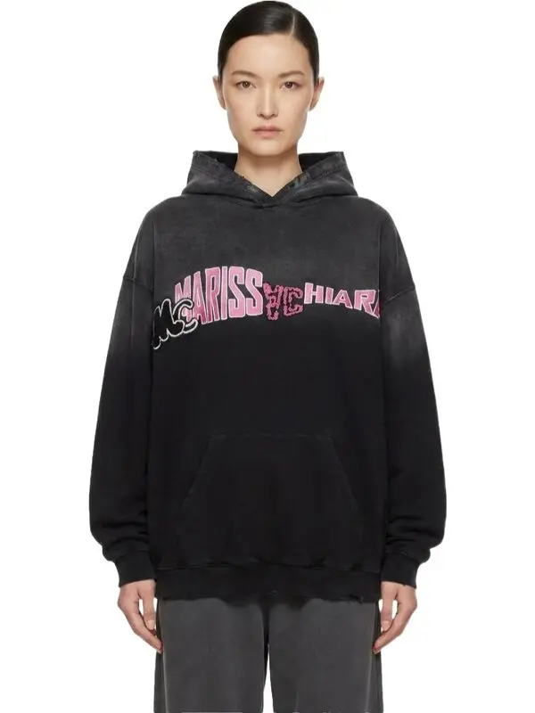 Marissa Chiara Long-sleeved Hooded Sweatshirt - Black