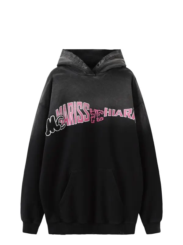 Marissa Chiara Long-sleeved Hooded Sweatshirt - Black