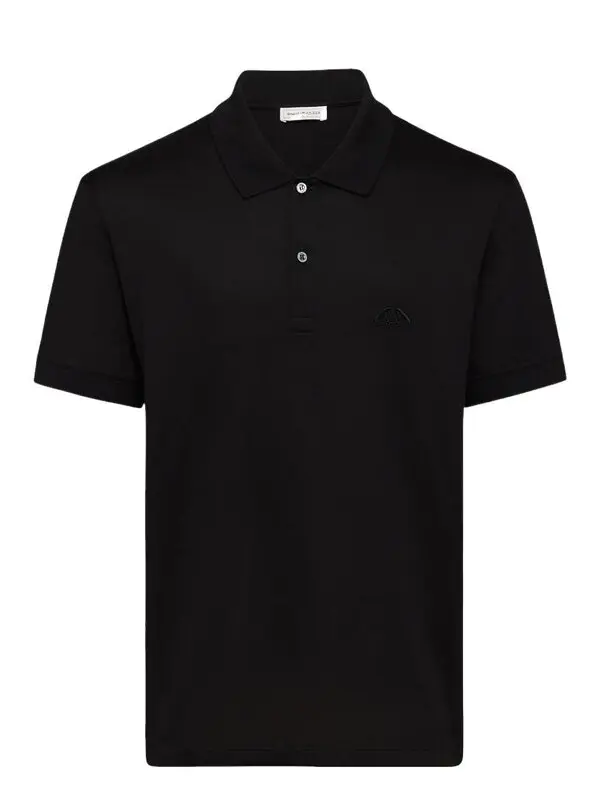 Alexander McQueen Logo Embroidered Polo Shirt - Black