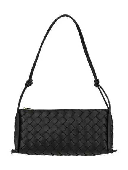 Bottega Veneta Intrecciato Shoulder Bag - Black