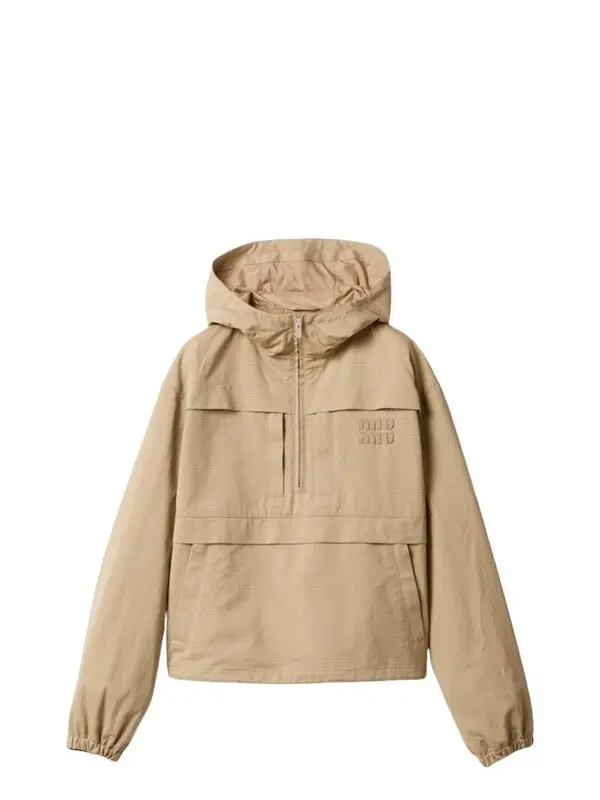 Miu Miu Ripstop Blouson Anorak Jacket With Drawstring Hood - No