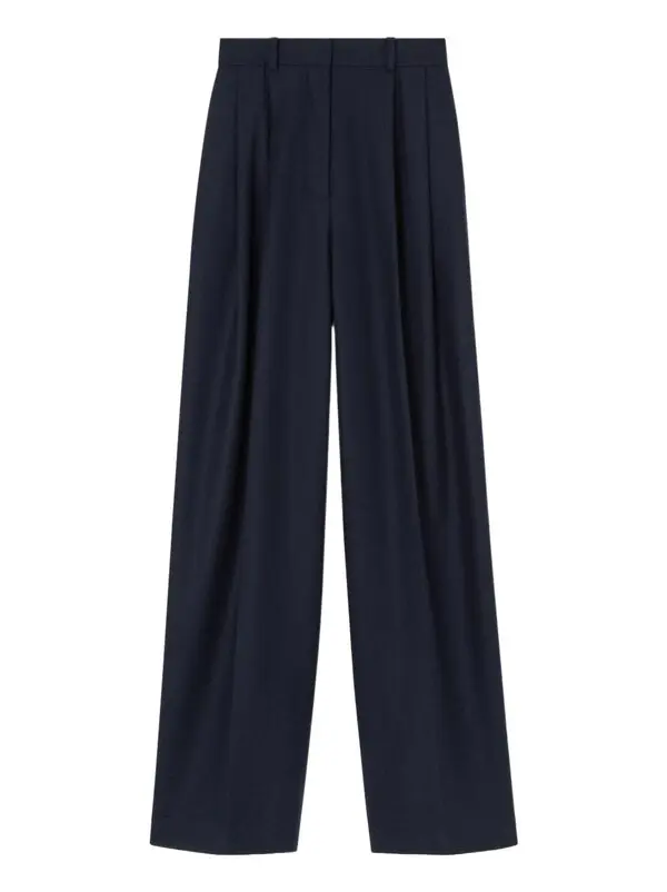 Loro Piana High-rise Tailored Wide-leg Trousers - China Blue