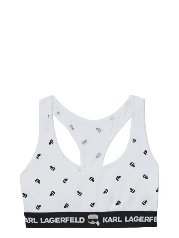 Karl Lagerfeld Ikonik Logo Bralette - White
