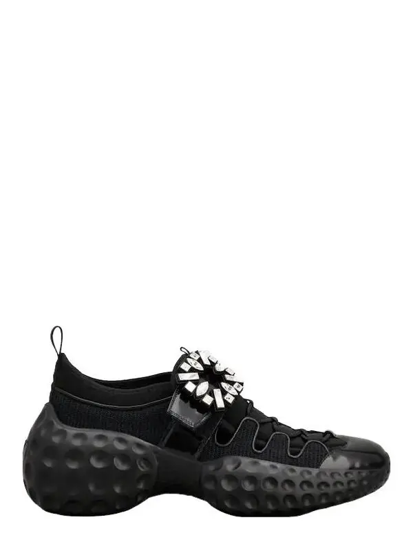 ROGER VIVIER Viv' Run Light Sneakers With Crystal Buckle - Black