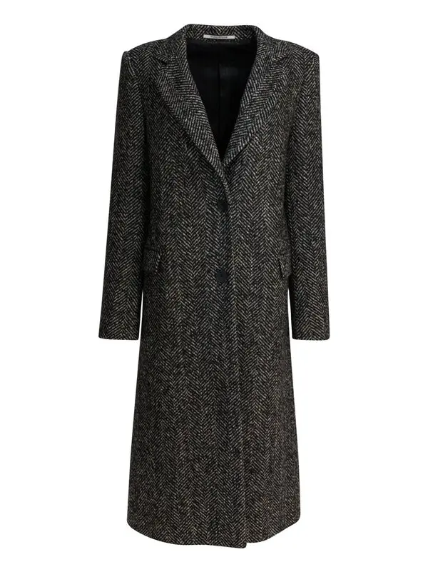 Tagliatore Amanda Herringbone Coat - Black