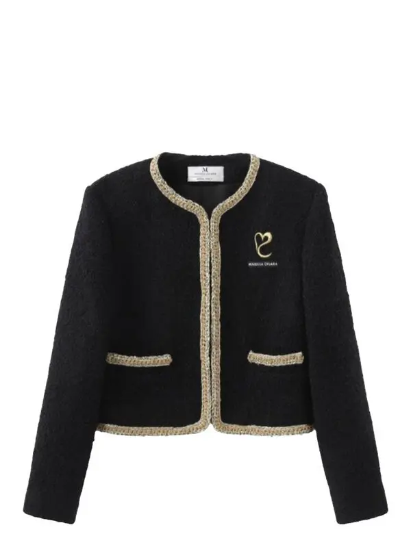 Marissa Chiara Long Sleeve Jacket With Embellished Detail - Black