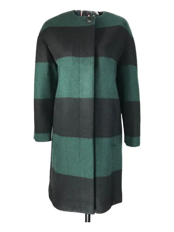 Max Mara Striped Coat - Green