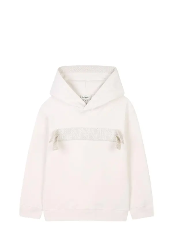 LANVIN Long-sleeved Hooded Sweatshirt - White