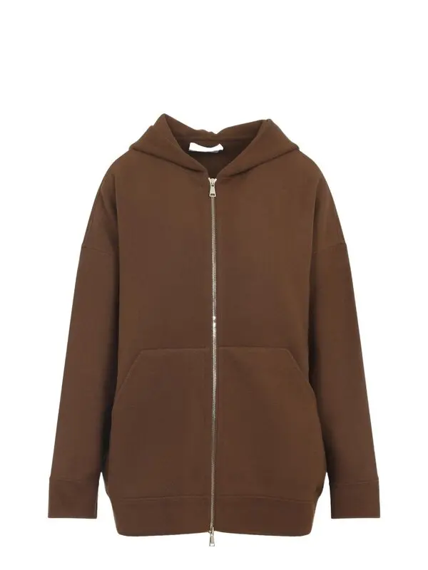 Max Mara Wool Zip-up Hoodie - Brown