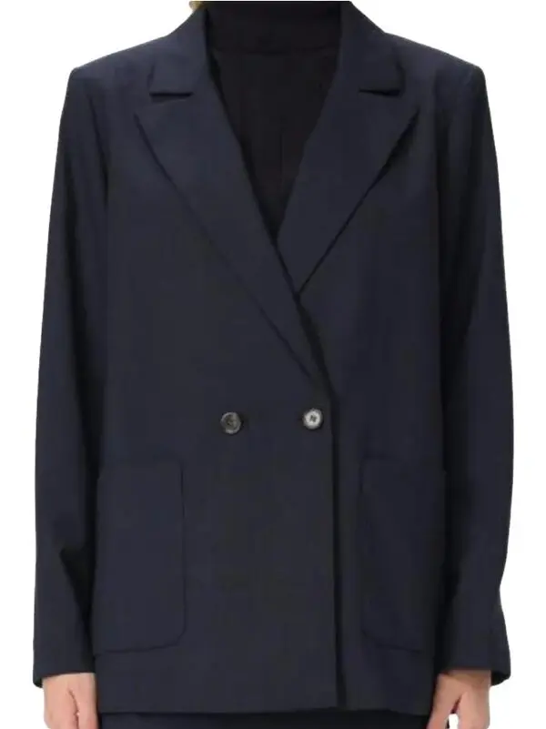 A.p.c. Double-breasted Suit Jacket With Lapels And Pockets - Black
