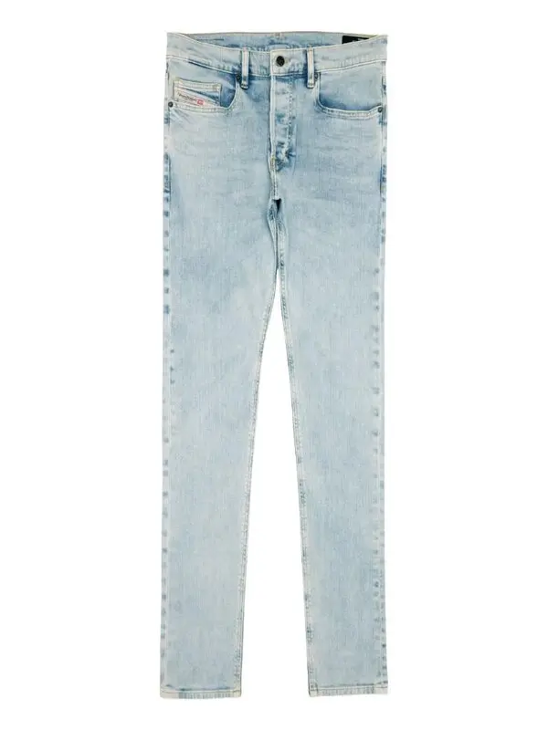 DIESEL® Slim Straight-leg Jeans In Light Wash Stretch Denim - Blue