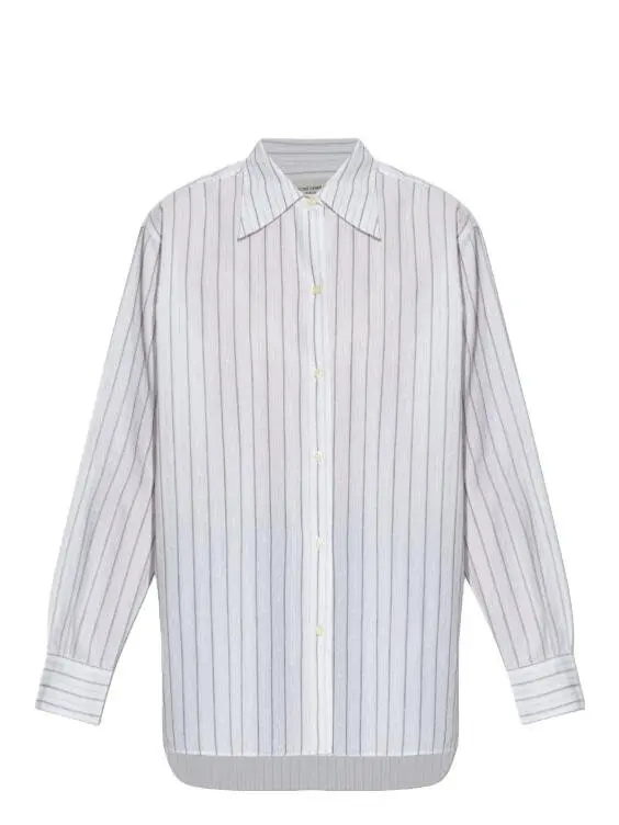 Officine Générale Pinstripe Cotton Shirt - White