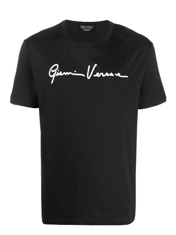 Versace Gv Signature Logo T-shirt - Black