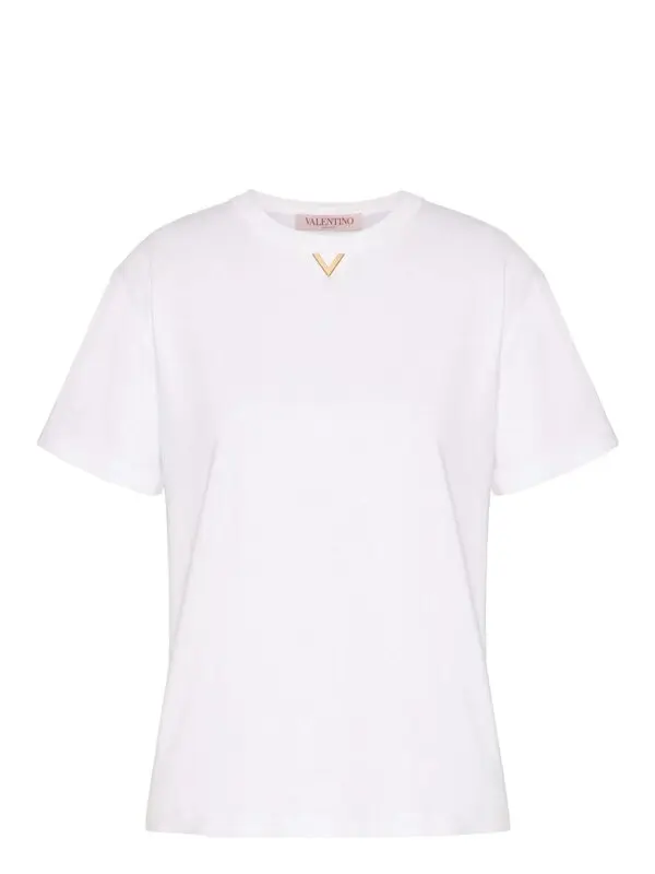 Valentino Garavani Vlogo Plaque Crewneck T-shirt - White