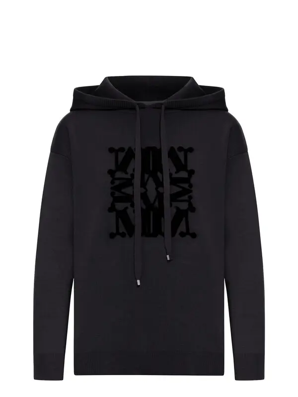 Max Mara Drawstring Knitted Hoodie - Black