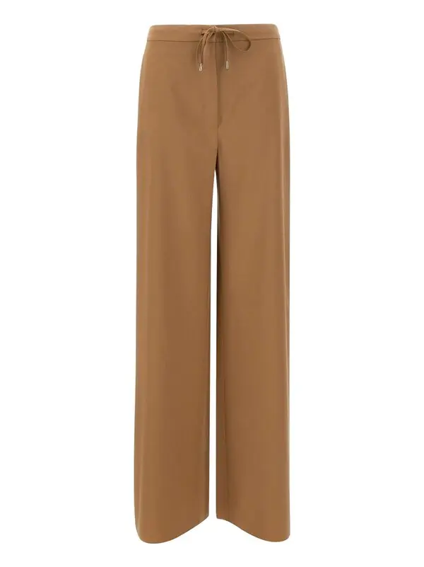 Max Mara Wide Leg Trousers With Drawstring Waist - Brown