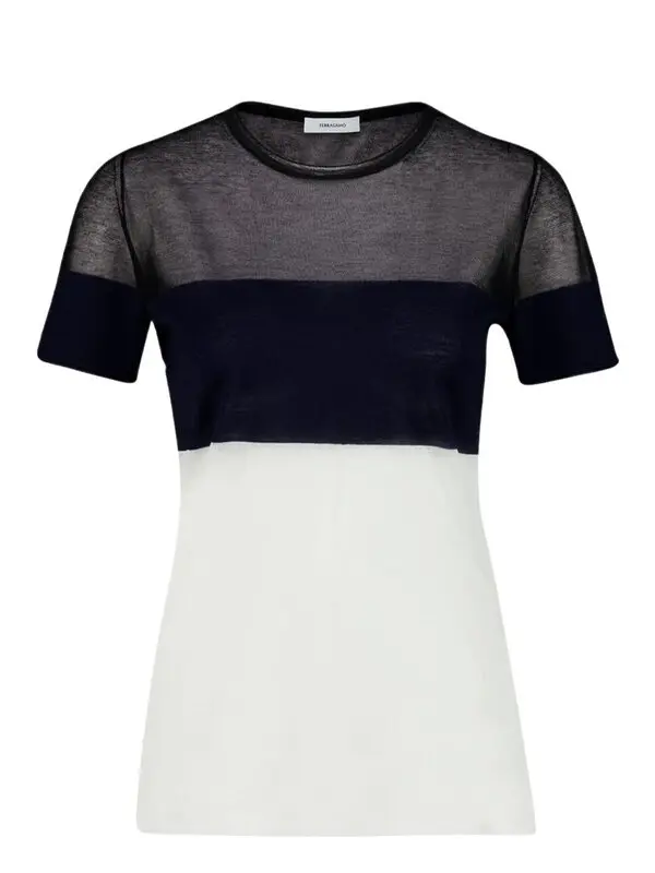 FERRAGAMO Panelled Crewneck T-shirt - Black