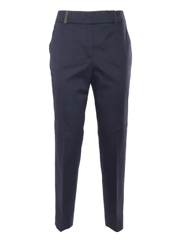 Peserico Slim Fit Trousers With Pleats And Rear Pocket - Black