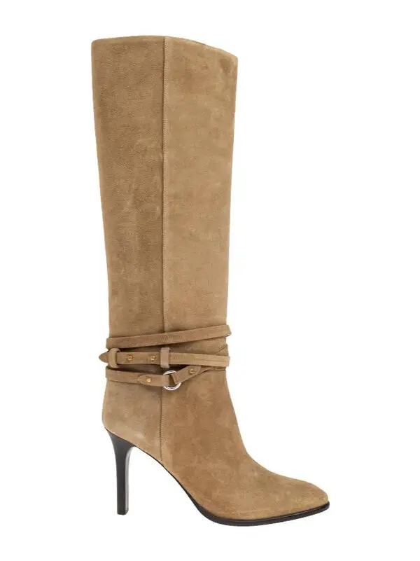 Isabel Marant Étoile Léva Knee-high Stiletto Boots With Buckle Detail - Brown