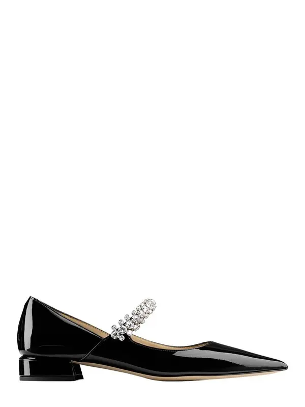 JIMMY CHOO Bing Embellished Pointed-toe Flats - Black