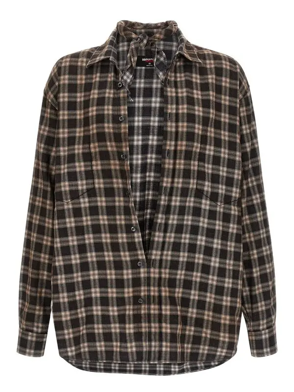 Dsquared2 Long-sleeved Checked Shirt - Black