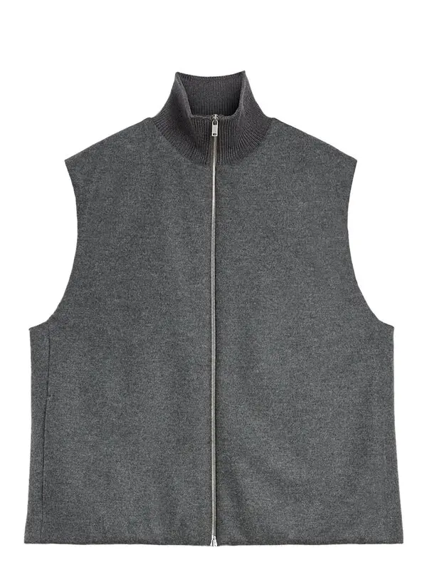 JIL SANDER Wool Gilet - Ash Grey