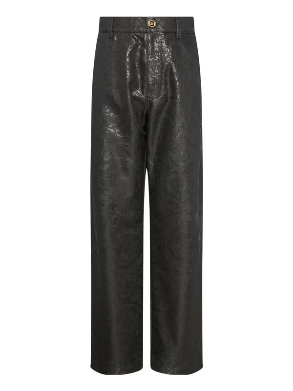 Versace Pattern Jacquard Trousers - Grey