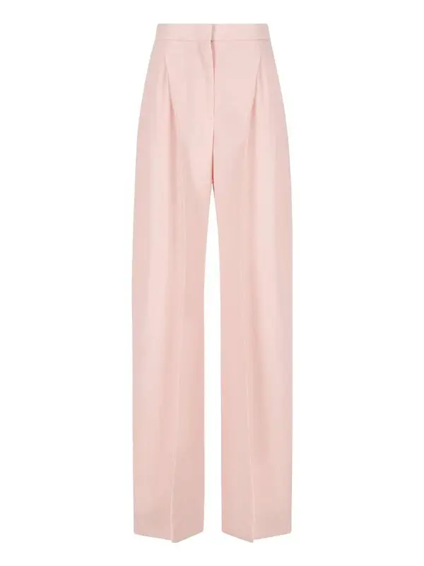 Alexander McQueen Pleated Wide-leg Trousers - Pink