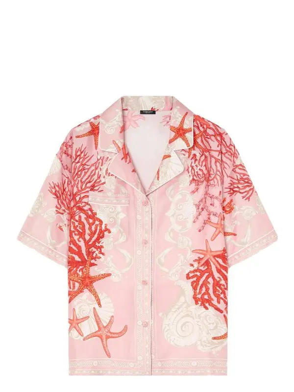 Versace Barocco Sea Print Short Sleeve Shirt - Pink