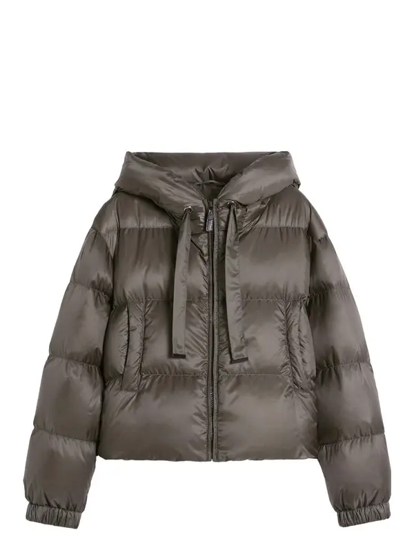 Max Mara Hooded Quilted Cropped Jacket - Medium Gray
