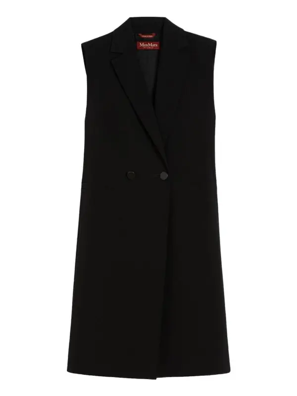 Max Mara Zena Double Breasted Sleeveless Gilet - Black