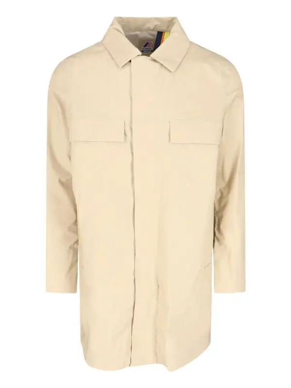 K-WAY Three-layer Poplin Coat - Nude
