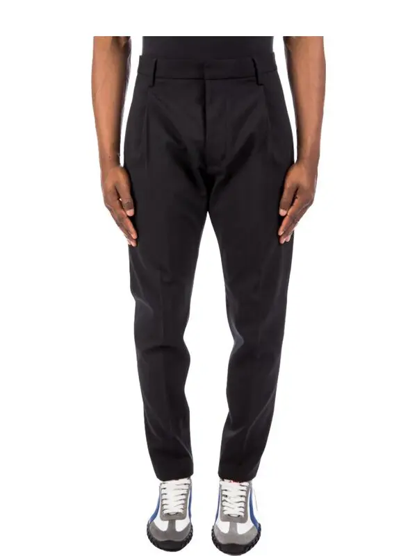 Dsquared2 Logo Patch Slim-cut Cropped Pants - Black