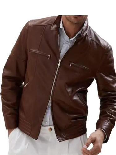 Brunello Cucinelli Ribbed-panel Leather Jacket - Brown