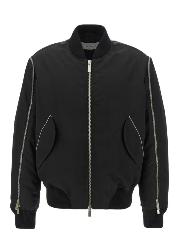 Off-White Zip-up Long-sleeved Jacket - Black