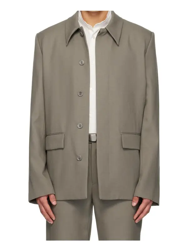 RIER Wool Collar Casual Jacket - Gray