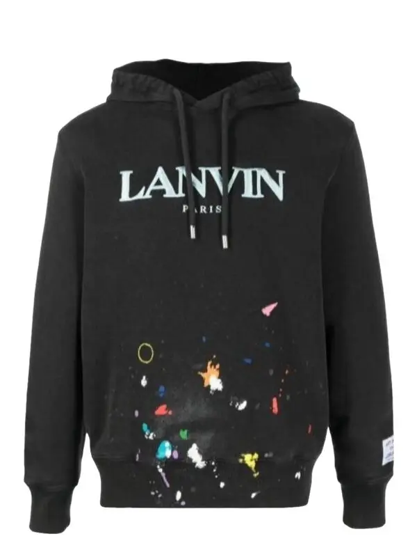 LANVIN Printed Logo Hoodie - Black