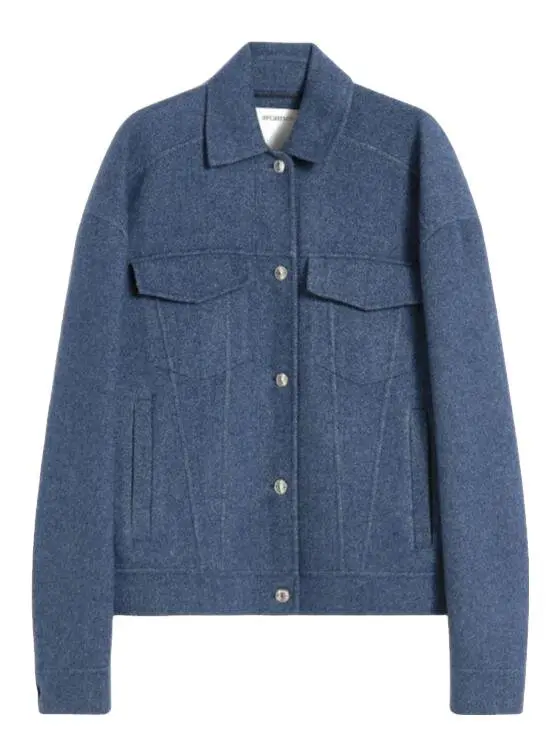Sportmax Long-sleeved Casual Jacket - Navy Blue
