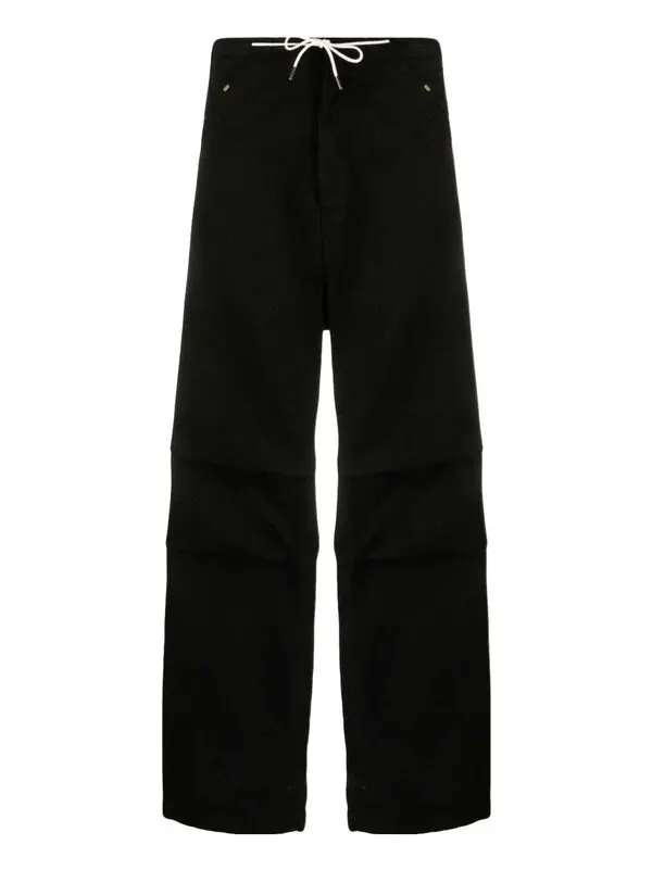 DARKPARK Cotton Trousers With Drawstring Waistband - Black