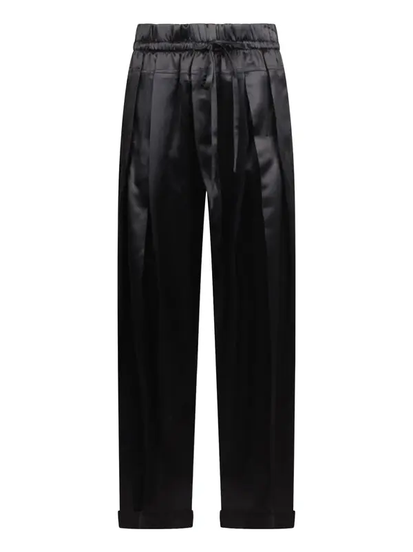 JIL SANDER Satin Palazzo Pants - Black