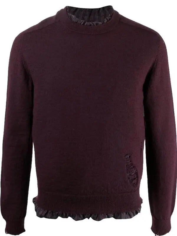 MAISON MARGIELA Ripped Detail Knit Jumper - Black