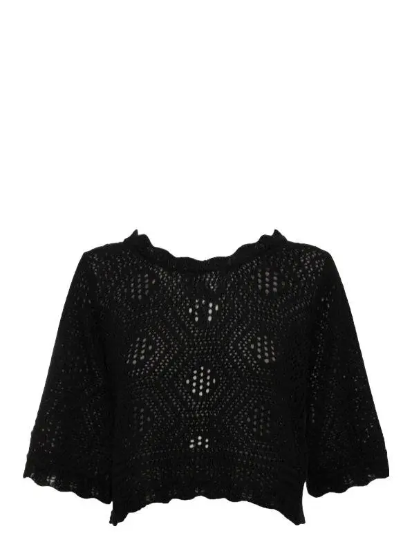 Posse Willa Knitted Crop Top - Black