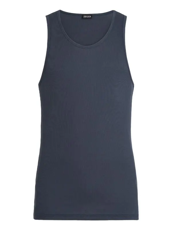 Zegna Cotton Blend Tank Top - Blue