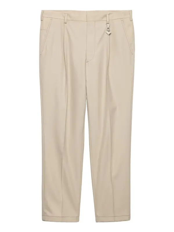 Prada Pleated Tailored Trousers - Sand-colored