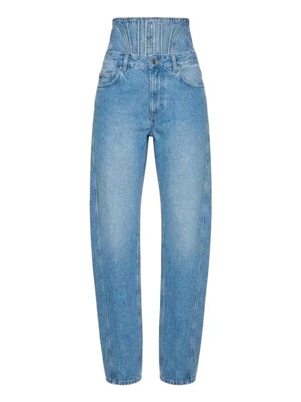 MUGLER Layered Detail Jeans - Blue