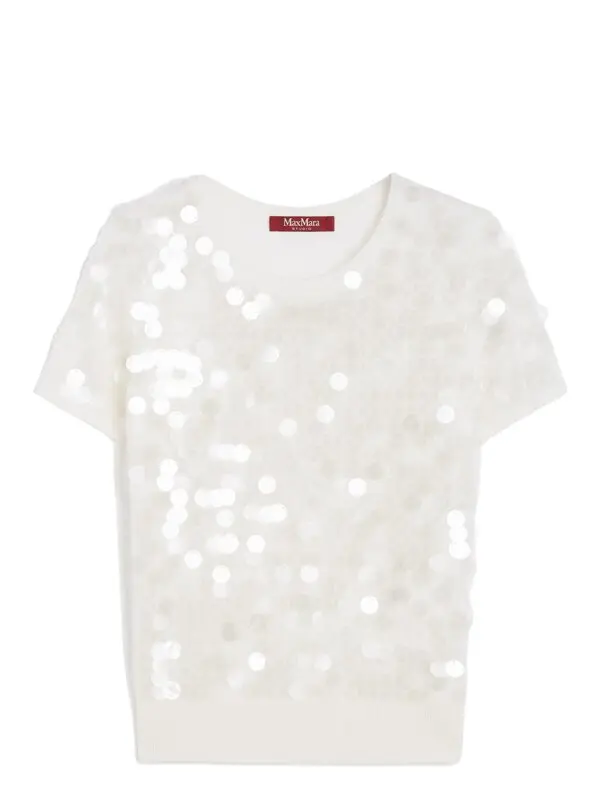 Max Mara Sequin Embellished Jumper - Ivory