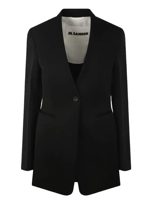 JIL SANDER Single-breasted Tailored Jacket - Black